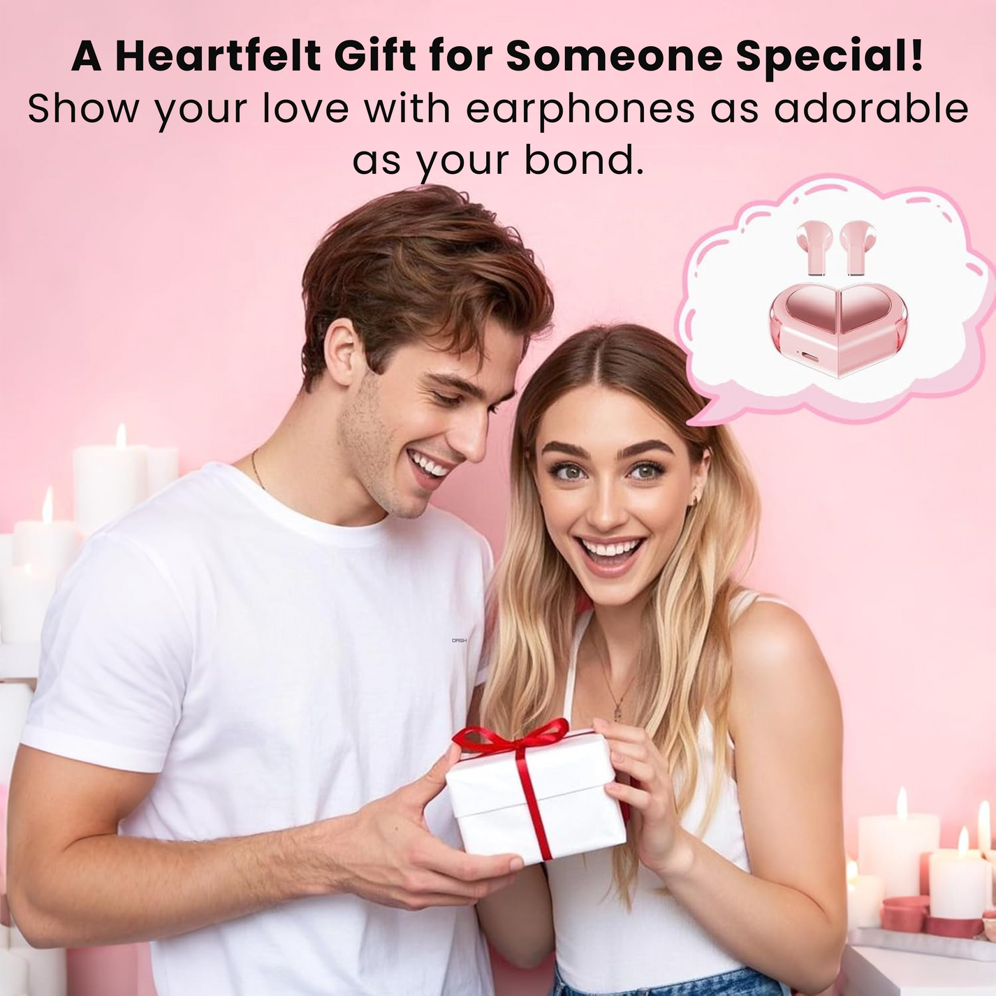 Heart-Shaped Wireless Earbuds – Love Beats